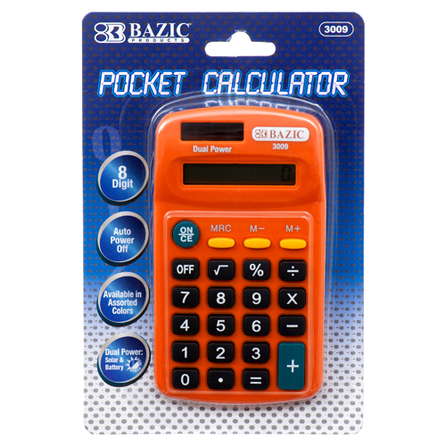 CALCULATOR 8 DIGIT POCKET SIZE ASSORTED COLORS – Pinecone Distribution Inc.